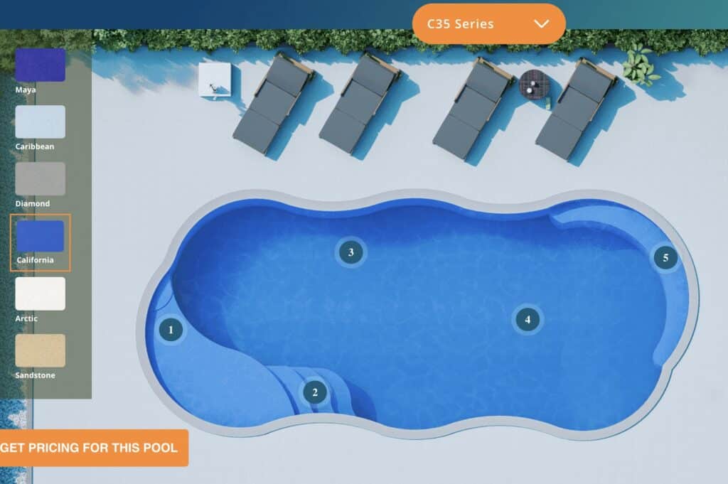 Colors-California - Fiberglass Pool Builder | Bella Blue Pools Ohio