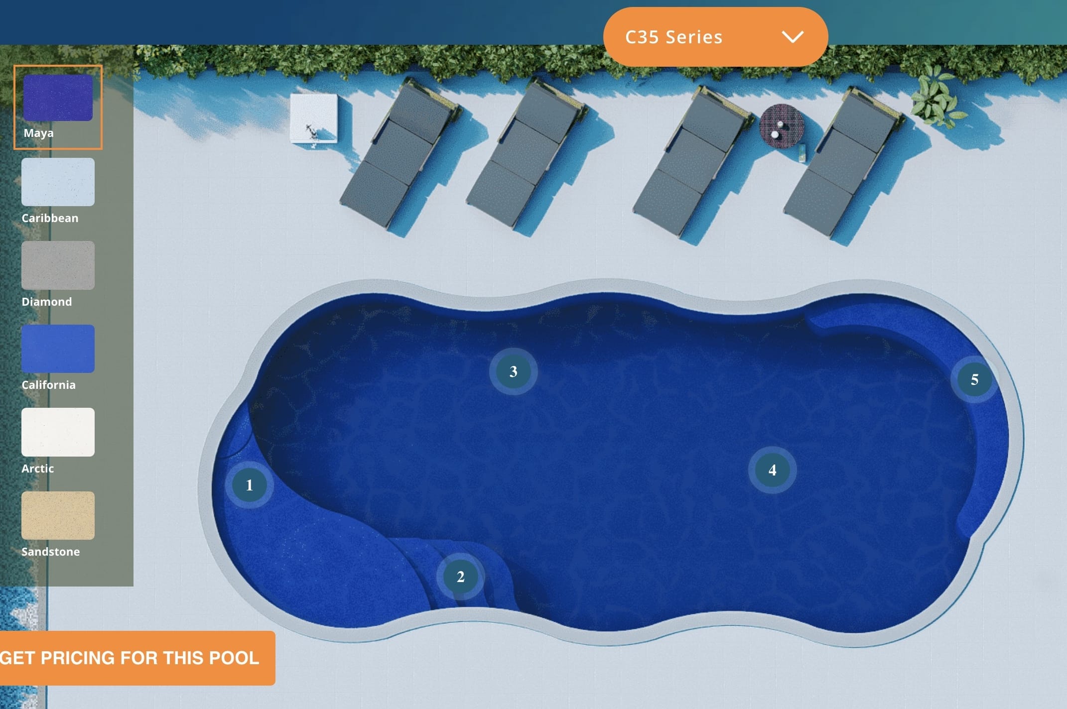 Colors - Maya - Fiberglass Pool Builder | Bella Blue Pools Ohio