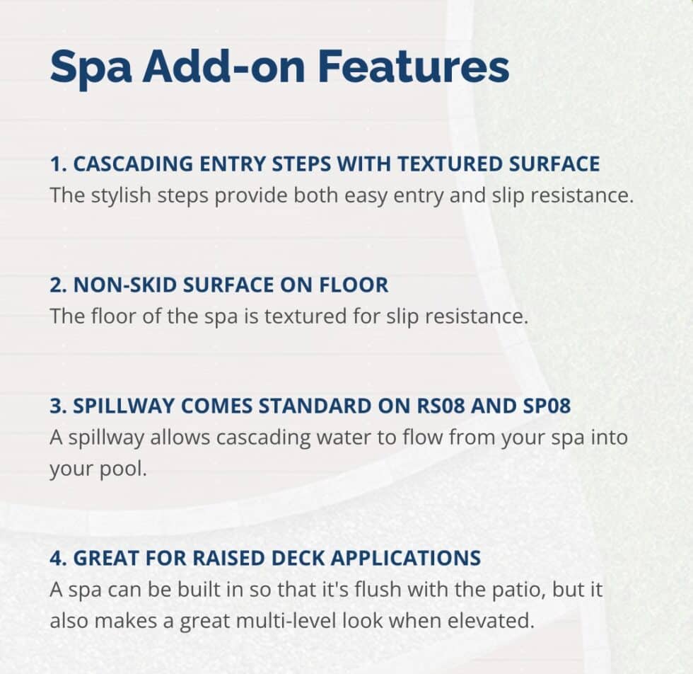 Spa Add-Ons - Fiberglass Pool Builder | Bella Blue Pools Ohio